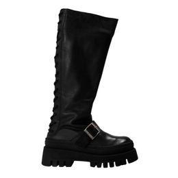 Steve Madden - "Chez" Kniehohe Stiefel f&uuml;r Damen, Leder (Schwarz)