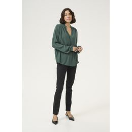 Kaffe Langarm-Bluse Regular fit Garden Topiary green