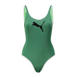 Puma - Badeanzug f&uuml;r Damen, gerippt (Gr&uuml;n)