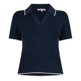 Levi's Levis - "Faith" Poloshirt f&uuml;r Damen, gerippt, kurz&auml;rmlig (Marineblau)