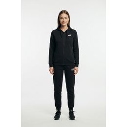 Puma Damen Trainingsanzug "HOODED SWEAT SUIT FULL-ZIP FL CL"Puma schwarz, Gr. M, unifarben, Fleece, Obermaterial: 66% Baumwolle, 34% Polyester,
