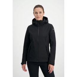Icepeak Damen Softshelljacke "BATHGATE"basic schwarz, Gr. 44, Obermaterial: 100% Polyester, Jacken, wasserdicht mit Wassers&auml;ule 10000,