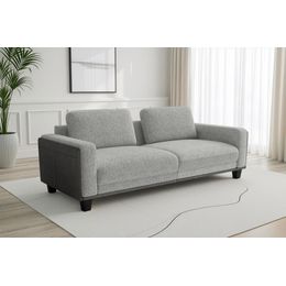 Sit & More Big-Sofa SIT & MORE, B:186cm H:84cm T:93cm, grau, 100% Polyester, Sofas, "Concept", Modernes Sofa in drei Fu&szlig;farben zur Auswahl