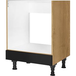 Herdumbauschrank Nobilia, B:60cm H:87cm T:58,3cmfront: schwarz supermatt korpus: eiche sierra, Schr&auml;nke, ""MIAMI", vormontiert, mit