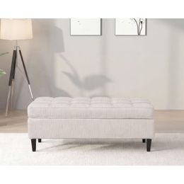 Hocker DOREL HOME, B:120cm H:44cm T:60cm, wei&szlig;, 93% Polyester, 7% Nylon, Wohnzimmer, Hocker, "LINDHUS, Cord, Modul f&uuml;r die Lindhus-Sofas- Breite 120
