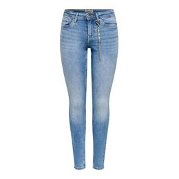 Only Damen Skinny-fit-Jeans "ONLWAUW MID WAIST CHARM DNM"light blau denim, Gr. XS, unifarben, Denim/Jeans, Obermaterial: 92% Baumwolle, 6%