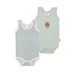 Liliput Jungen Body "Muffin", Gr. 62gr&uuml;n, 100% Baumwolle, bedruckt, Bodys, 2er-Pack mit s&uuml;&szlig;em Print