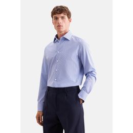 Seidensticker Herren Businesshemd "Schwarze Rose"mittelblau, Gr. 37, gestreift, 100% Baumwolle, Hemden, Slim 1/1 Kentkragen Gestreift