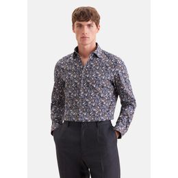 Seidensticker Herren Businesshemd "Schwarze Rose"braun, Gr. 40, bedruckt, 100% Baumwolle, Hemden, Slim 1/1 Kentkragen Druck