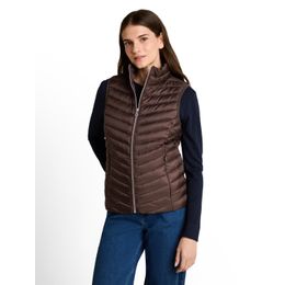 Tom Tailor Damen Steppwestejava schwarz braun, Gr. L, unifarben, Steppware, Obermaterial: 100% Polyester. Futter: 100% Polyester, Westen, mit