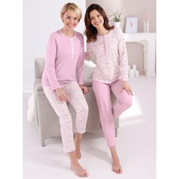 Ascafa Damen Schlafanzug, Gr. 44ros&eacute;, bedruckt, 100% Baumwolle, Homewear-Sets