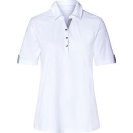 CR&Eacute;ATION L Damen Poloshirt mit Kontrasten ecru Gr&ouml;&szlig;e 56
