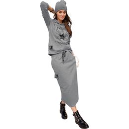 CR&Eacute;ATION L Damen Sweatshirt mit Druck-Motiv grau-meliert Gr&ouml;&szlig;e 46