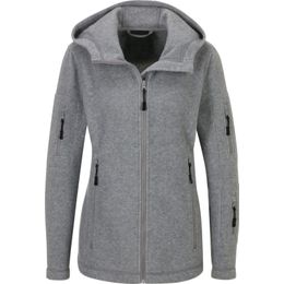 Damen Fleecejacke mit 5 Taschen grau-meliert Gr&ouml;&szlig;e 36/38