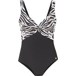 Lascana Damen Badeanzug creme-schwarz Gr&ouml;&szlig;e 36B
