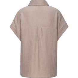 Damen Kurzarmbluse taupe Gr&ouml;&szlig;e 36