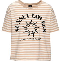 H.I.S. Damen T-Shirt camelfarben gestreift Gr&ouml;&szlig;e 36/38