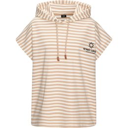 H.I.S. Damen Kapuzenshirt camel gestreift Gr&ouml;&szlig;e 36/38