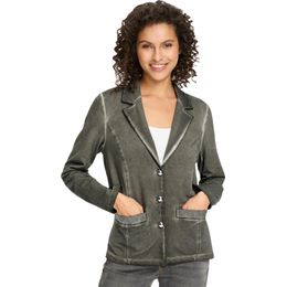 Heine Damen Sweatblazer mit Ziersteinen khaki Gr&ouml;&szlig;e 36