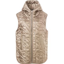 Heine Damen Steppweste mit kn&ouml;pfbaren Seitenschlitzen beige Gr&ouml;&szlig;e 48