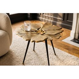 Riess Ambiente Dekorativer Beistelltisch GINKGO LEAFS 60cm gold handmade Metall Riess-Ambiente organisch Boheme Glamour Natur