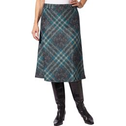 CR&Eacute;ATION L Damen Karorock aquapetrol-schwarz-kariert Gr&ouml;&szlig;e 19