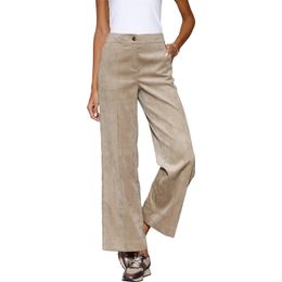 CR&Eacute;ATION L Damen Cordhose mit Dehnbund hinten sesam Gr&ouml;&szlig;e 40