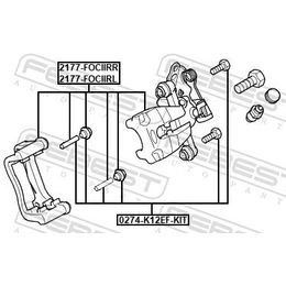 FEBEST Bremssattel 2177fociirl Hinterachse links f&uuml;r Ford