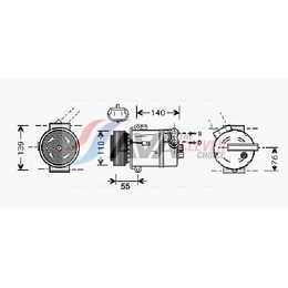 AVA CLEVER CHOICE Kompressor, Klimaanlage olak451 f&uuml;r Vaughall ALFA ROMEO