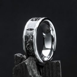 Holzkern Sumo Ring Tungsten und Meteorit
