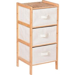 Begryf Badezimmerschrank, Natur, Holz, Bambus, 3 Schubladen, 37x79x35 cm, Badezimmer, Badezimmerschr&auml;nke, Midischr&auml;nke