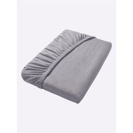 Irisette Spannbetttuch, Silberfarben, Gr. 140x200 - 160x200 cm, Spannbettlaken, 100% Baumwolle