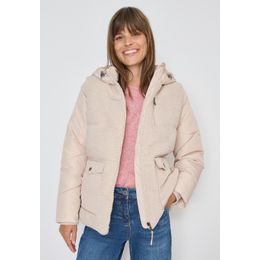 Cecil Damen Fellimitatjacketeddy vanillewei&szlig;, Gr. L, unifarben, Stoff;Pl&uuml;sch, Obermaterial: 100% Polyester. Fellimitat: 100% Polyester. Futter: 100%