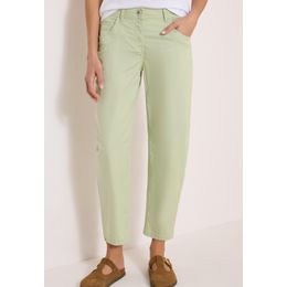 Cecil Damen Stoffhoseraw matcha lime, Gr. 36, unifarben, Web, 98% Baumwolle, 2% Elasthan, Hosen, im Papertouch