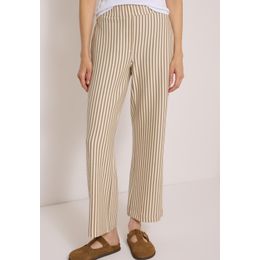 Cecil Damen Stoffhosecashmere beige, Gr. XS, gestreift, Stoff, 71% Polyester, 25% Viskose, 4% Elasthan, Hosen, mit Elastikbund