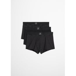 Marc O'Polo MARC O'POLO Herren Trunk, Gr. Mschwarz, beige gestreift, Jersey, Obermaterial: 95% Baumwolle, 5% Elasthan, Unterhosen