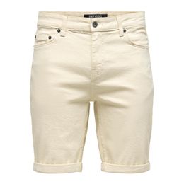 Only & Sons ONLY & SONS Herren Jeansshorts "ONSPLY ECRU 9470 PIM DNM SHORTS NOOS"ecru, Gr. XXL, clean, unifarben, Denim/Jeans, Obermaterial: 98% Baumwolle, 2%