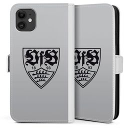 DeinDesign iPhone 11 Handy Klapph&uuml;lle Handyh&uuml;lle aus Kunst Leder wei&szlig; Flip Case Logo Official Licensed Product Vfb Stuttgart Sideflip mit Lasche