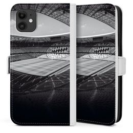 DeinDesign iPhone 11 Handy Klapph&uuml;lle Handyh&uuml;lle aus Kunst Leder wei&szlig; Flip Case Stadium Fcb Fc Bayern M&uuml;nchen Sideflip mit Lasche