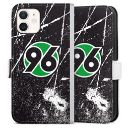 DeinDesign iPhone 12 Handy Klapph&uuml;lle Handyh&uuml;lle aus Kunst Leder wei&szlig; Flip Case Coat Of Arms H96 Hannover 96 Sideflip mit Lasche