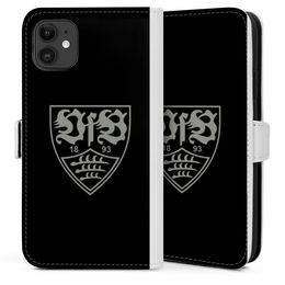 DeinDesign iPhone 11 Handy Klapph&uuml;lle Handyh&uuml;lle aus Kunst Leder wei&szlig; Flip Case Official Licensed Product Vfb Stuttgart Logo Sideflip mit Lasche