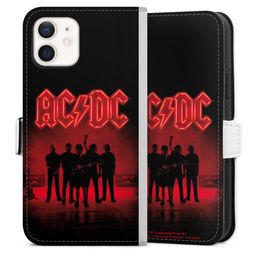 DeinDesign iPhone 12 Handy Klapph&uuml;lle Handyh&uuml;lle aus Kunst Leder wei&szlig; Flip Case Band Acdc Official Licensed Product Sideflip mit Lasche