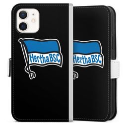 DeinDesign iPhone 12 Handy Klapph&uuml;lle Handyh&uuml;lle aus Kunst Leder wei&szlig; Flip Case Official Licensed Product Logo Hertha Bsc Sideflip mit Lasche