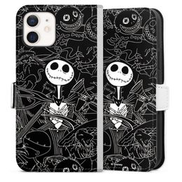 DeinDesign iPhone 12 Handy Klapph&uuml;lle Handyh&uuml;lle aus Kunst Leder wei&szlig; Flip Case Disney Nightmare Before Christmas Halloween Sideflip mit Lasche