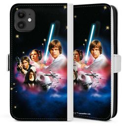 DeinDesign iPhone 11 Handy Klapph&uuml;lle Handyh&uuml;lle aus Kunst Leder wei&szlig; Flip Case Star Wars Lightsaber Merchandise Sideflip mit Lasche