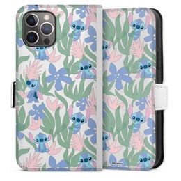 DeinDesign iPhone 12 Pro Handy Klapph&uuml;lle Handyh&uuml;lle aus Kunst Leder wei&szlig; Flip Case Muster Lilo & Stitch Disney Sideflip mit Lasche