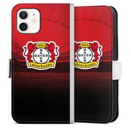 DeinDesign iPhone 12 Handy Klapph&uuml;lle Handyh&uuml;lle aus Kunst Leder wei&szlig; Flip Case Official Licensed Product Stadium Bayer 04 Leverkusen Sideflip mit Lasche