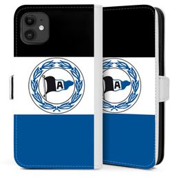 DeinDesign iPhone 11 Handy Klapph&uuml;lle Handyh&uuml;lle aus Kunst Leder wei&szlig; Flip Case Official Licensed Product Arminen Arminia Bielefeld Sideflip mit Lasche