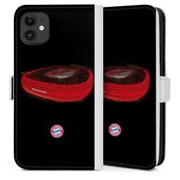 DeinDesign iPhone 11 Handy Klapph&uuml;lle Handyh&uuml;lle aus Kunst Leder wei&szlig; Flip Case Fc Bayern M&uuml;nchen Fcb Official Licensed Product Stadium Sideflip mit Lasche