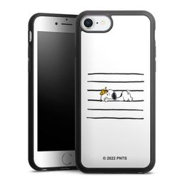 DeinDesign iPhone SE (2020) Handy Gallery Case Handyh&uuml;lle 9H Geh&auml;rtetes Glas R&uuml;ckseite H&uuml;lle Snoopy Dog Peanuts Gallery Case